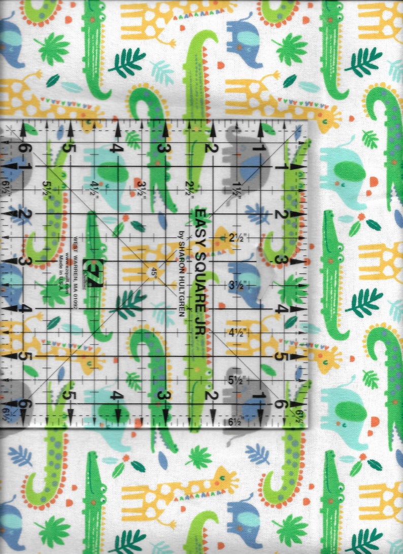 New Cute Animals in the Jungle on White Flannel Fabric by the Yard and ...