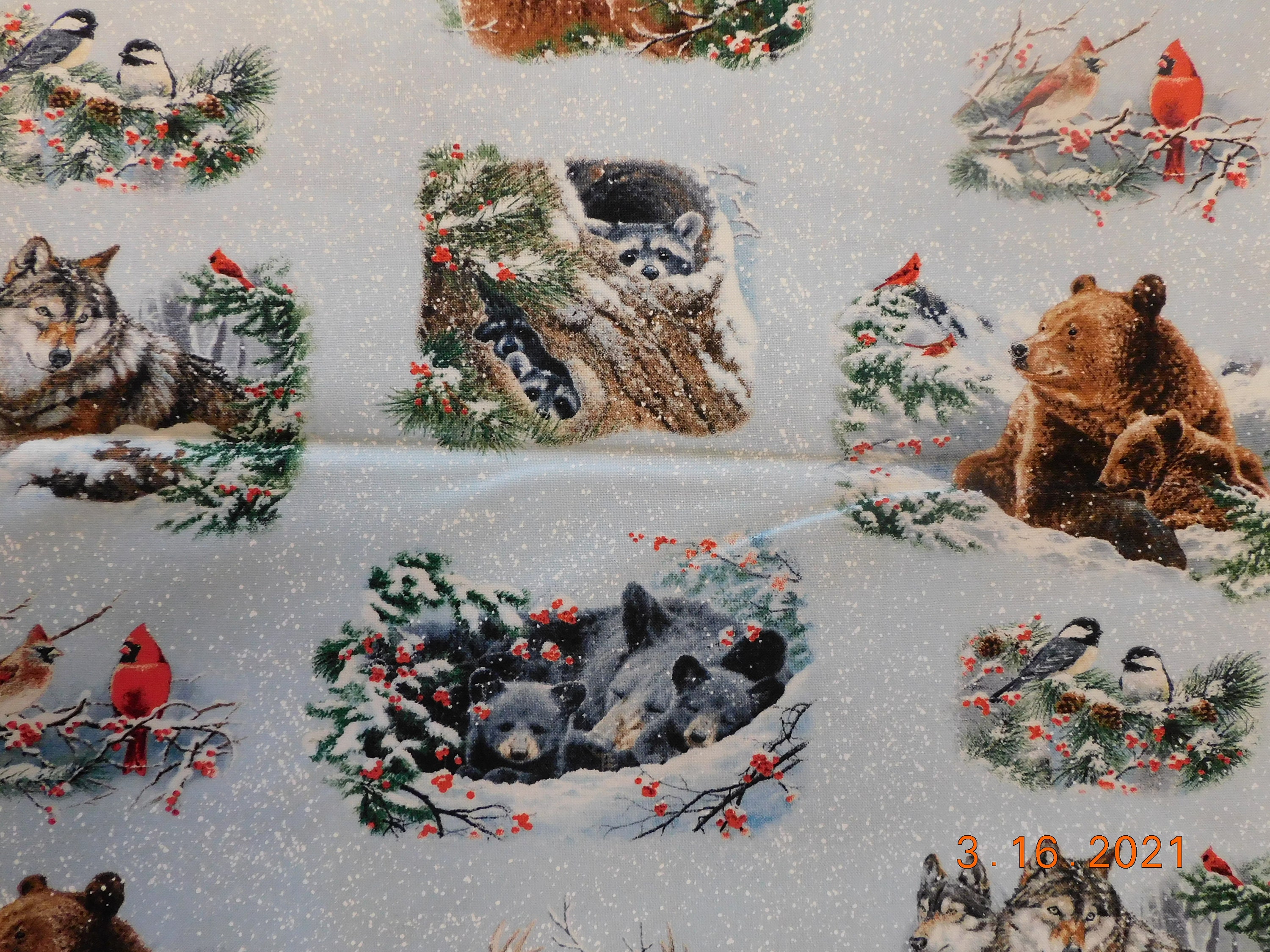 New Winter Companions Animals in the Snow 100% Cotton Fabric | Etsy