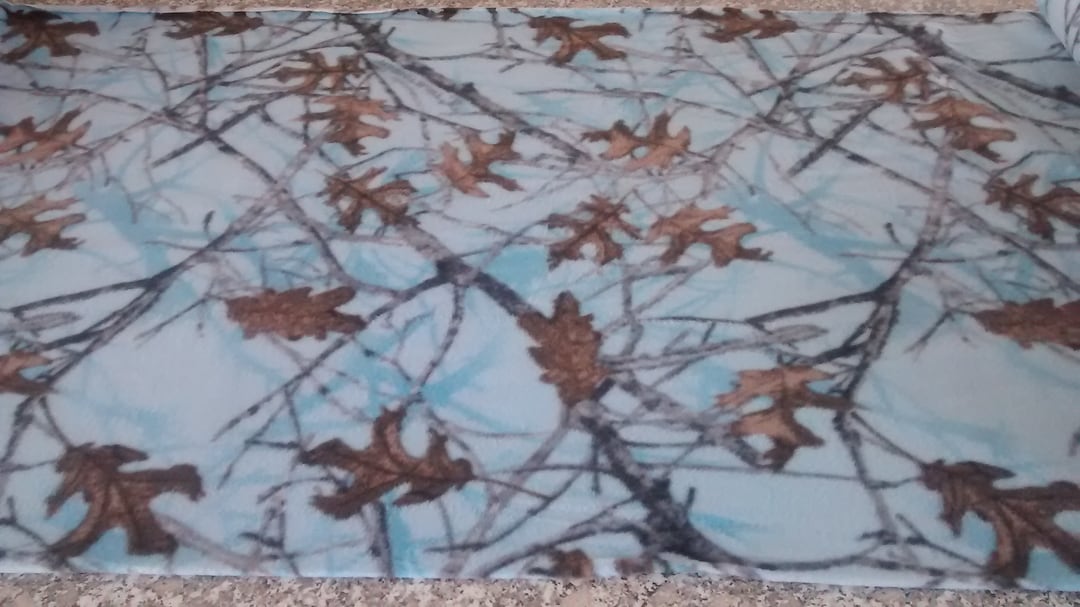 New Blue True Timber Conceal Camo Fleece Fabric Fabric by the Yard and ...
