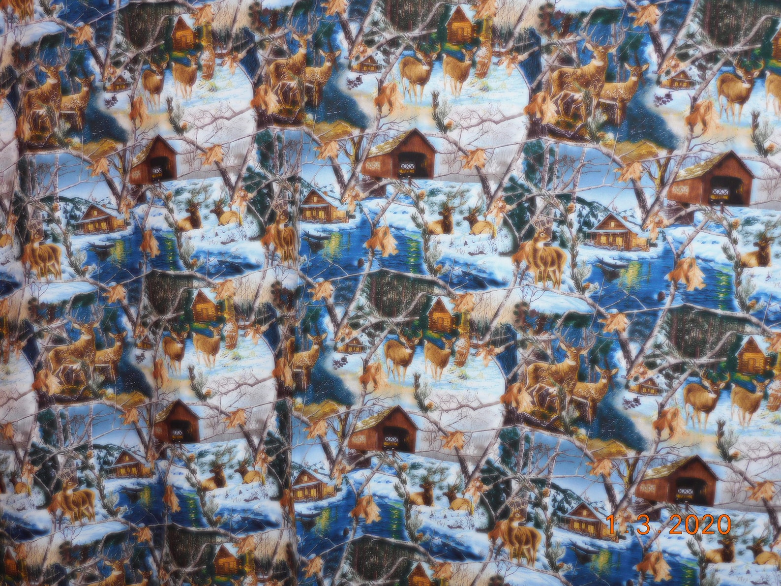 New Realtree Winter Scenic With Deer 100% Cotton Fabric by the Yard and ...