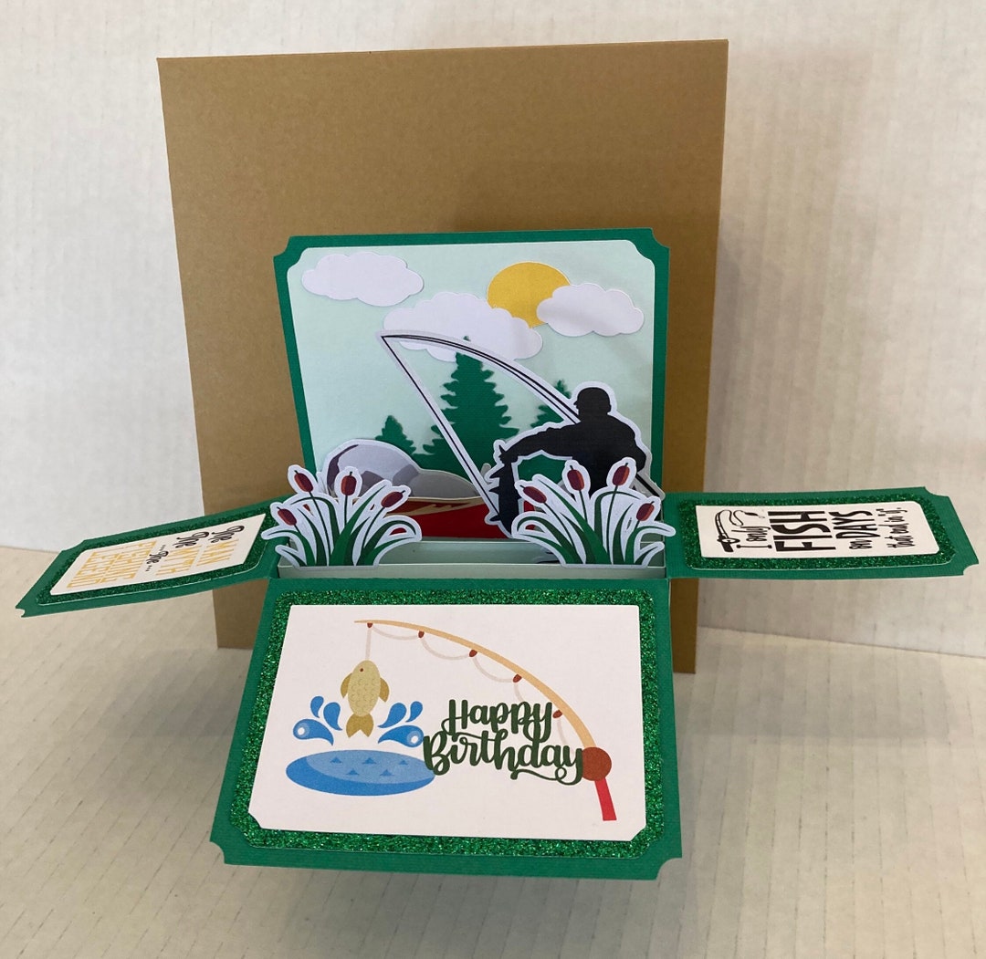 Pop Up Fishing Themed Card - Etsy Österreich