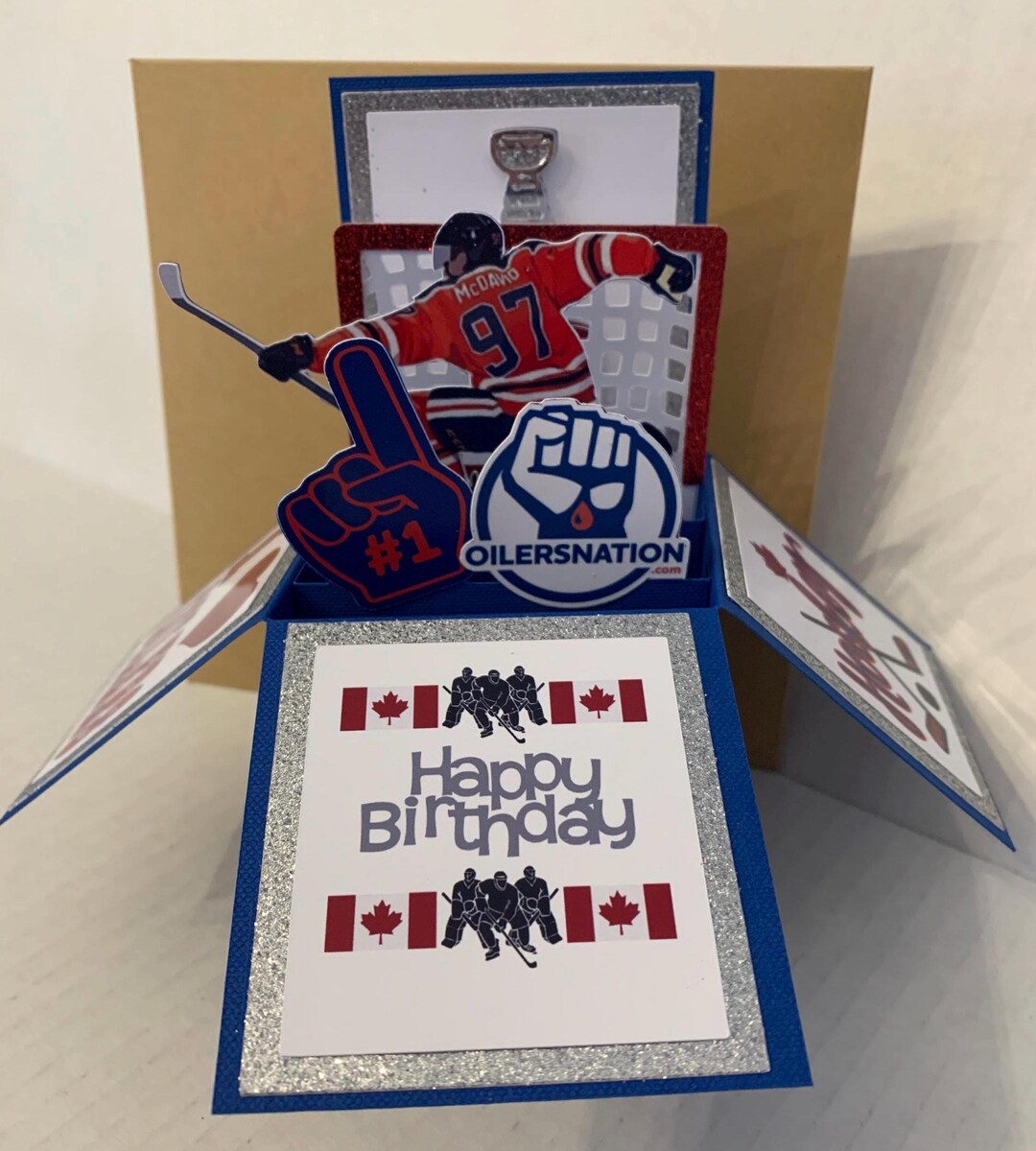 Oilers Hockey Birthday Card - Etsy