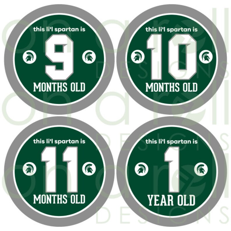 Go Green Baby Milestone Stickers (just Born-1 Year Old) - Instant ...