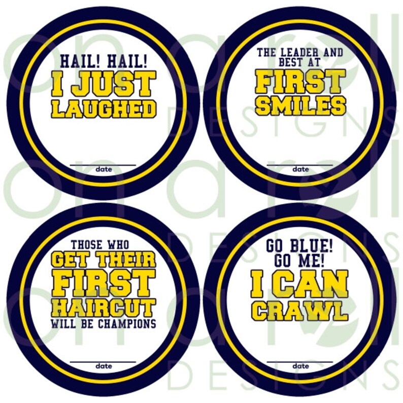 Go Blue Baby Accomplishment Stickers (12 Different Milestones ...
