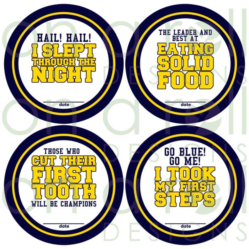 Go Blue Baby Accomplishment Stickers (12 Different Milestones ...