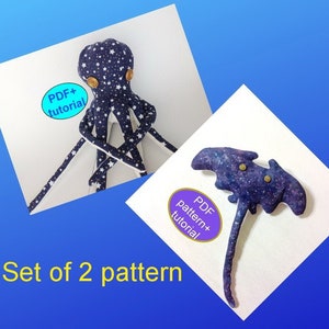 Octopus Sewing Pattern Stingray Pattern Stuffed Octopus Pattern PDF ...