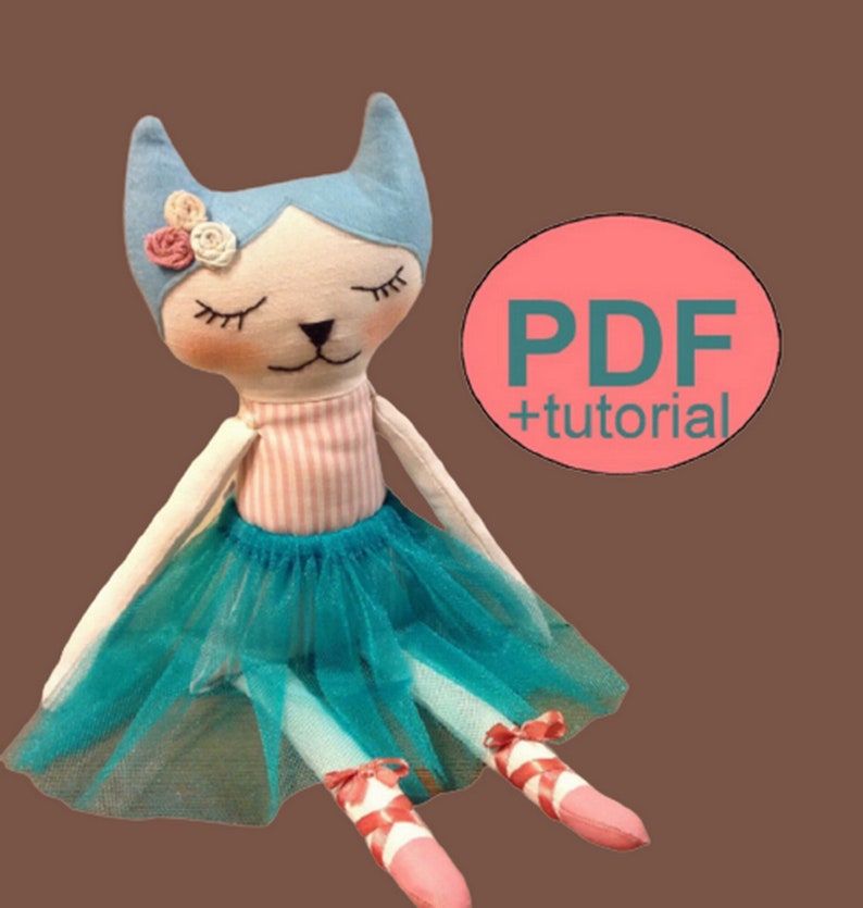 PDF Cat Sewing Pattern & Tutorial Stuffed Cat Pattern Cloth - Etsy
