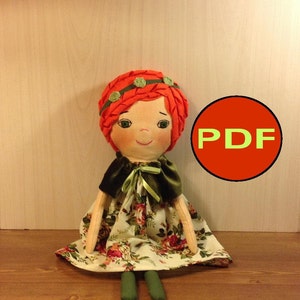 Rag doll sewing pattern Cloth doll pattern Fabric doll pattern | Etsy