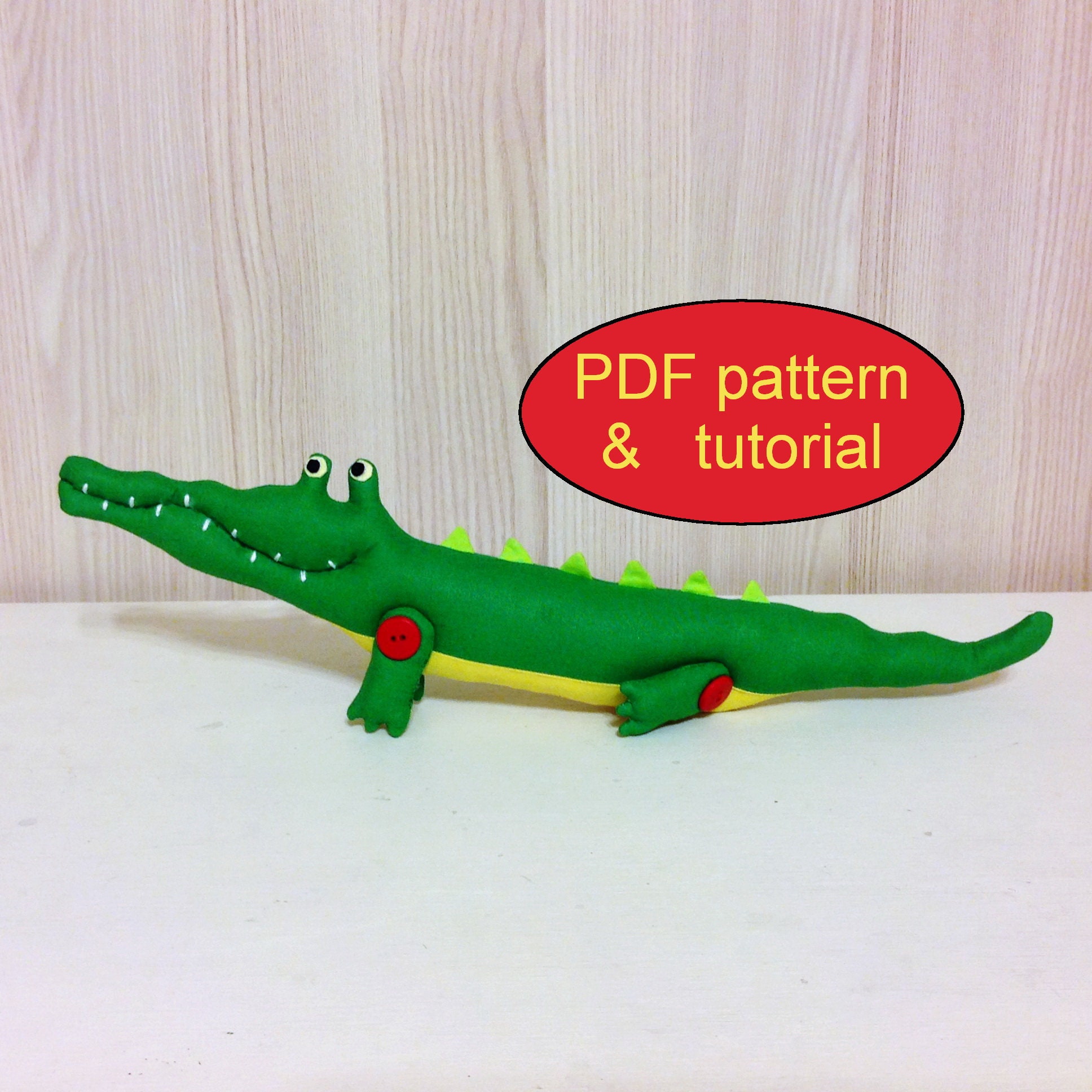 Alligator Pattern PDF Crocodile Toy Sewing Pattern & Tutorial | Etsy