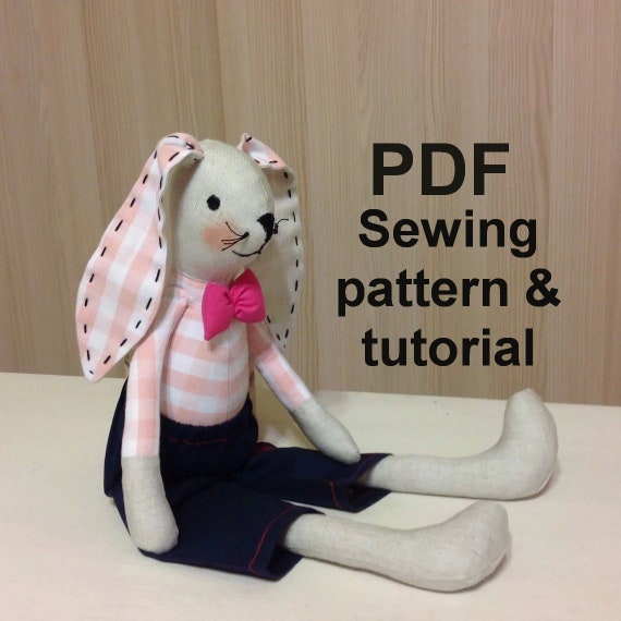 Bunny Plush Sewing Pattern & Tutorial PDF Stuffed Rabbit - Etsy