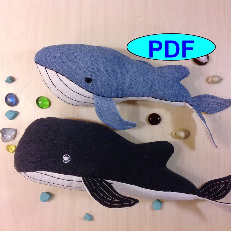 Stuffed Animals Pattern Whale Pattern Whale Sewing Pattern - Etsy