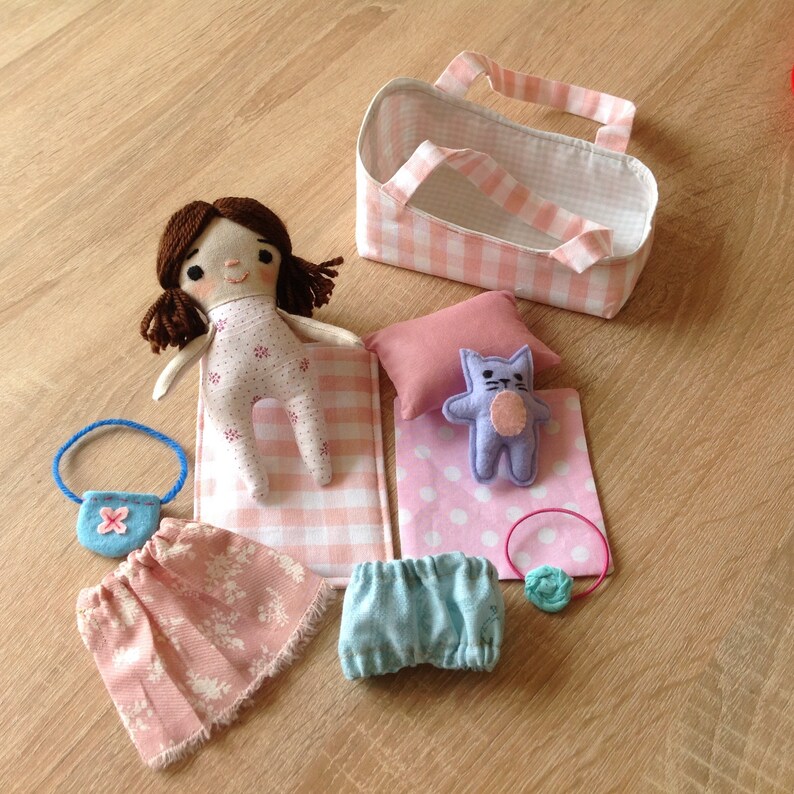 PDF Pattern Mini Doll With Clothes Basket With Bedding - Etsy
