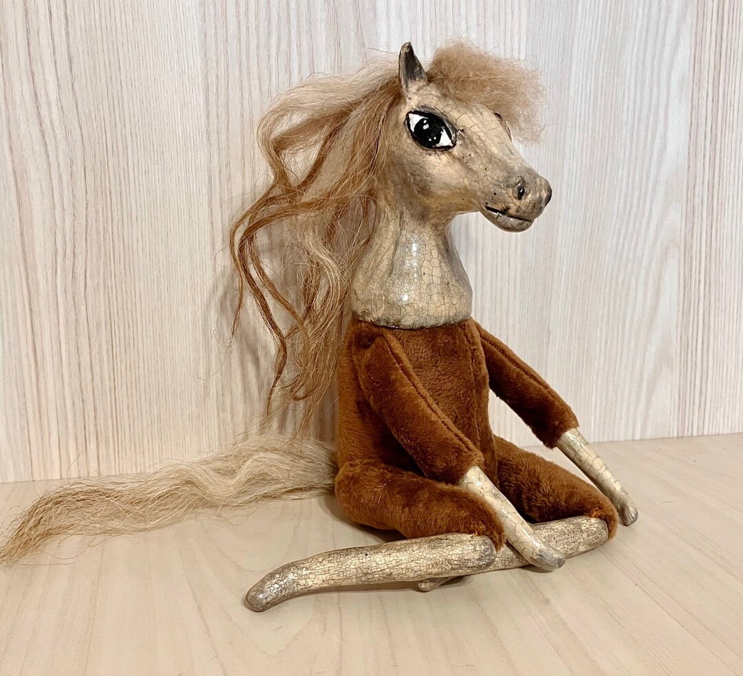 Poseable Art Doll Animal Horse Figurine OOAK Boudoir Doll Horse ...