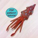 Octopus and Squid Sewing Pattern & Tutorial PDF Set of 2 Patterns ...