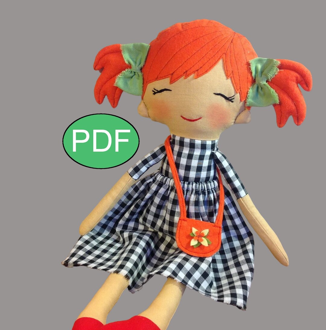 Diy Rag Doll Pattern Pdf Cloth Doll Sewing Pattern And Tutorial Fabric Doll Pattern Etsy