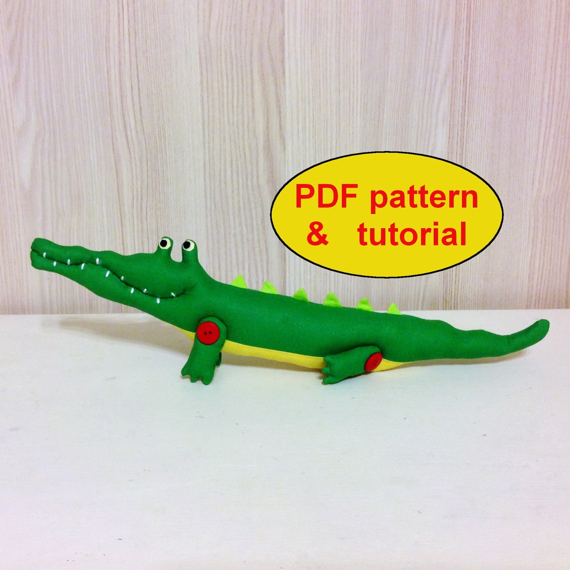 Alligator Pattern PDF Crocodile Toy Sewing Pattern & Tutorial - Etsy