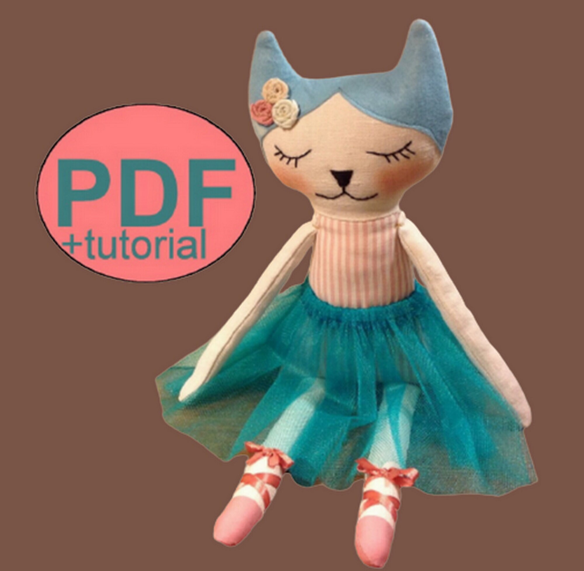 PDF Cat Sewing Pattern & Tutorial Stuffed Cat Pattern Cloth - Etsy