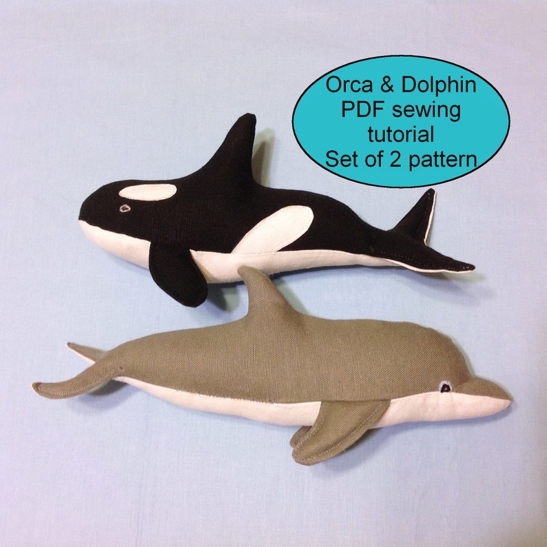 Orca and Dolphin Pattern PDF Sewing Pattern & Tutorial Set of - Etsy