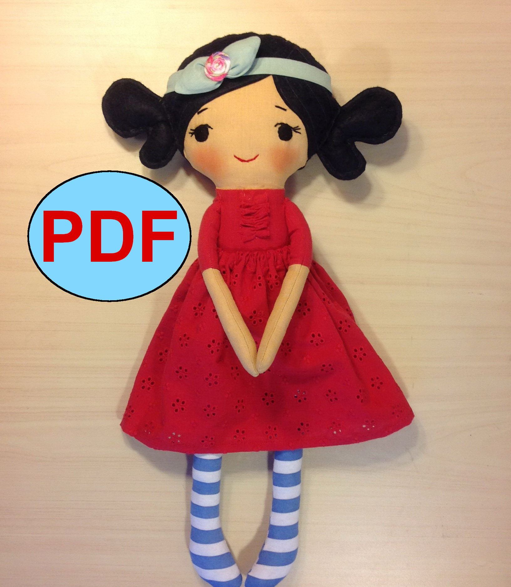 Rag Doll Sewing Pattern & Tutorial 18 Doll Pattern PDF | Etsy