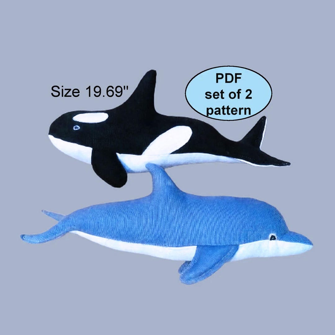 Orca and Dolphin Sewing Pattern PDF – Plush Whale & Dolphin Tutorial ...