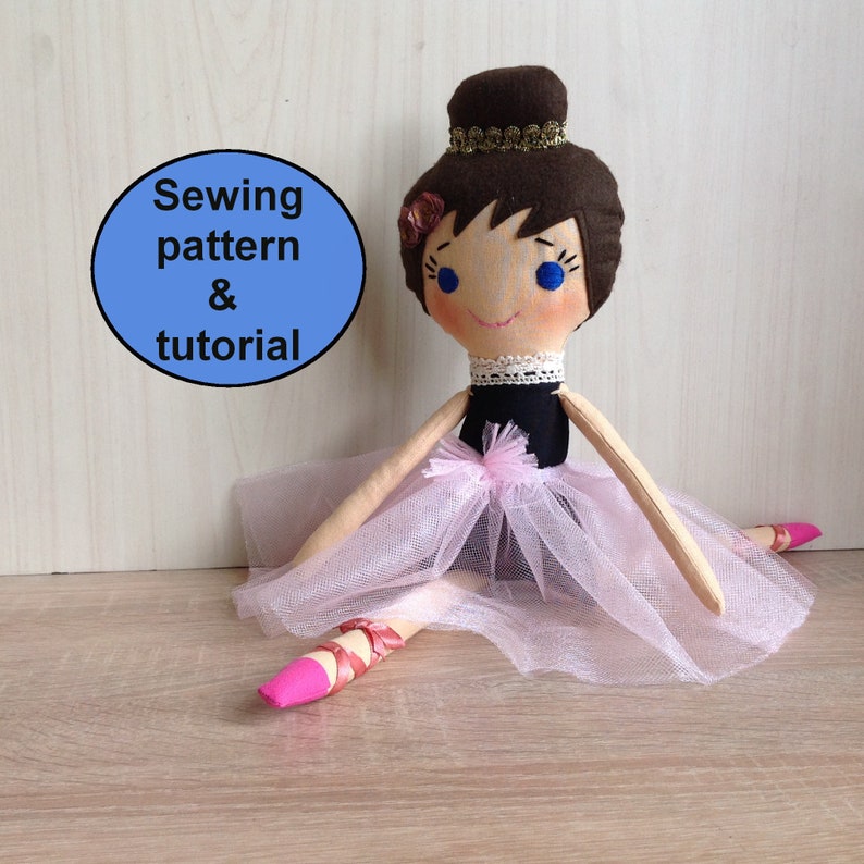 Ballerina cloth doll sewing pattern & tutorial PDF 18 inch | Etsy