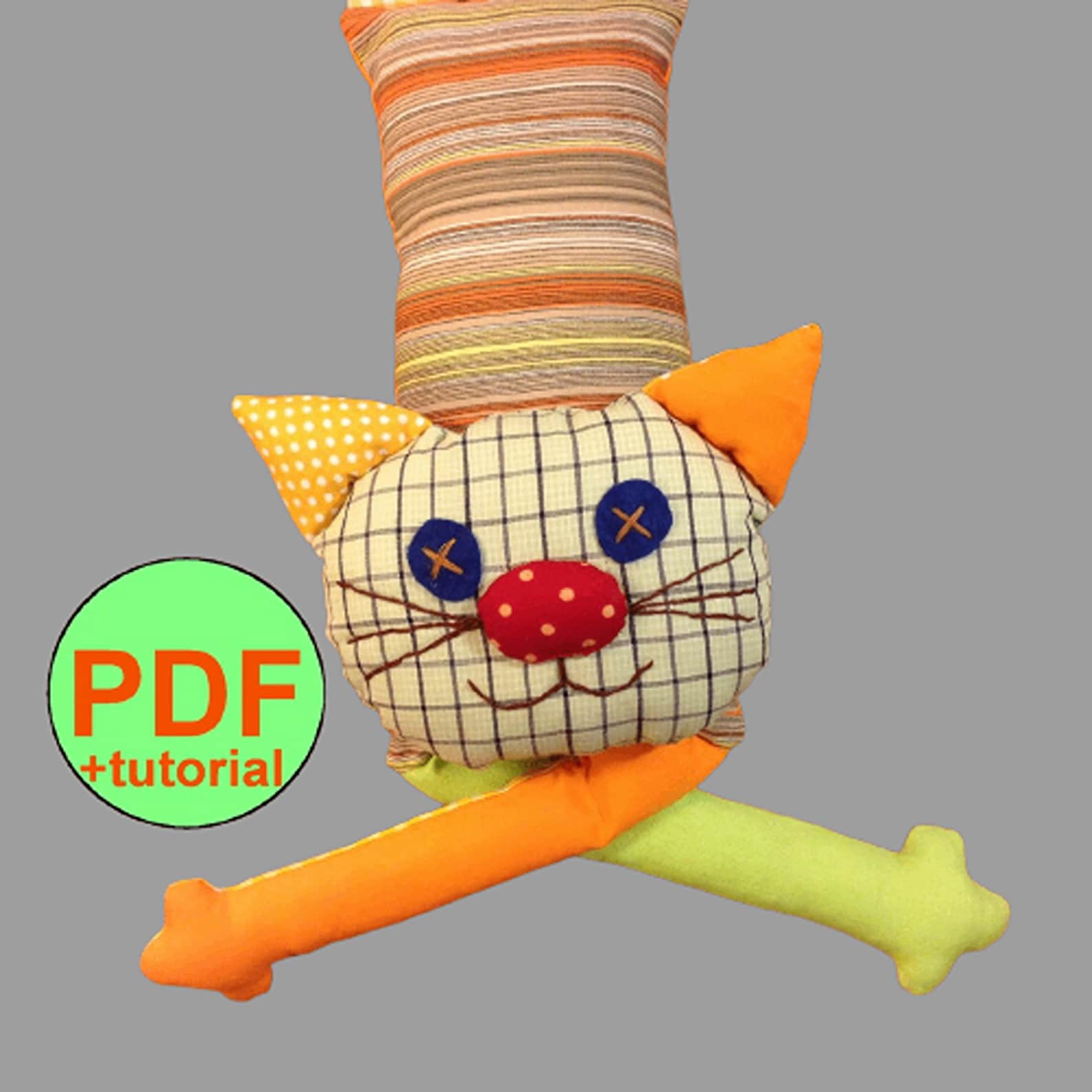 Cat Plush Pattern PDF Cat Sewing Pattern & Tutorial Cat Doll - Etsy
