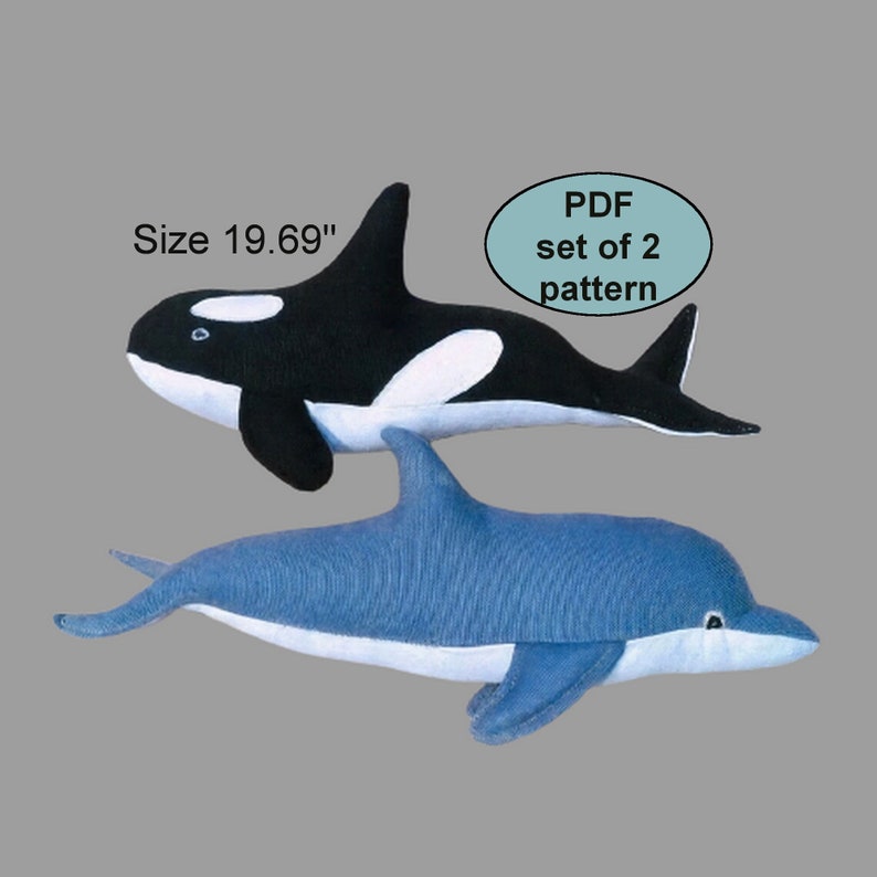Orca and Dolphin Pattern PDF Sewing Pattern & Tutorial Set of - Etsy