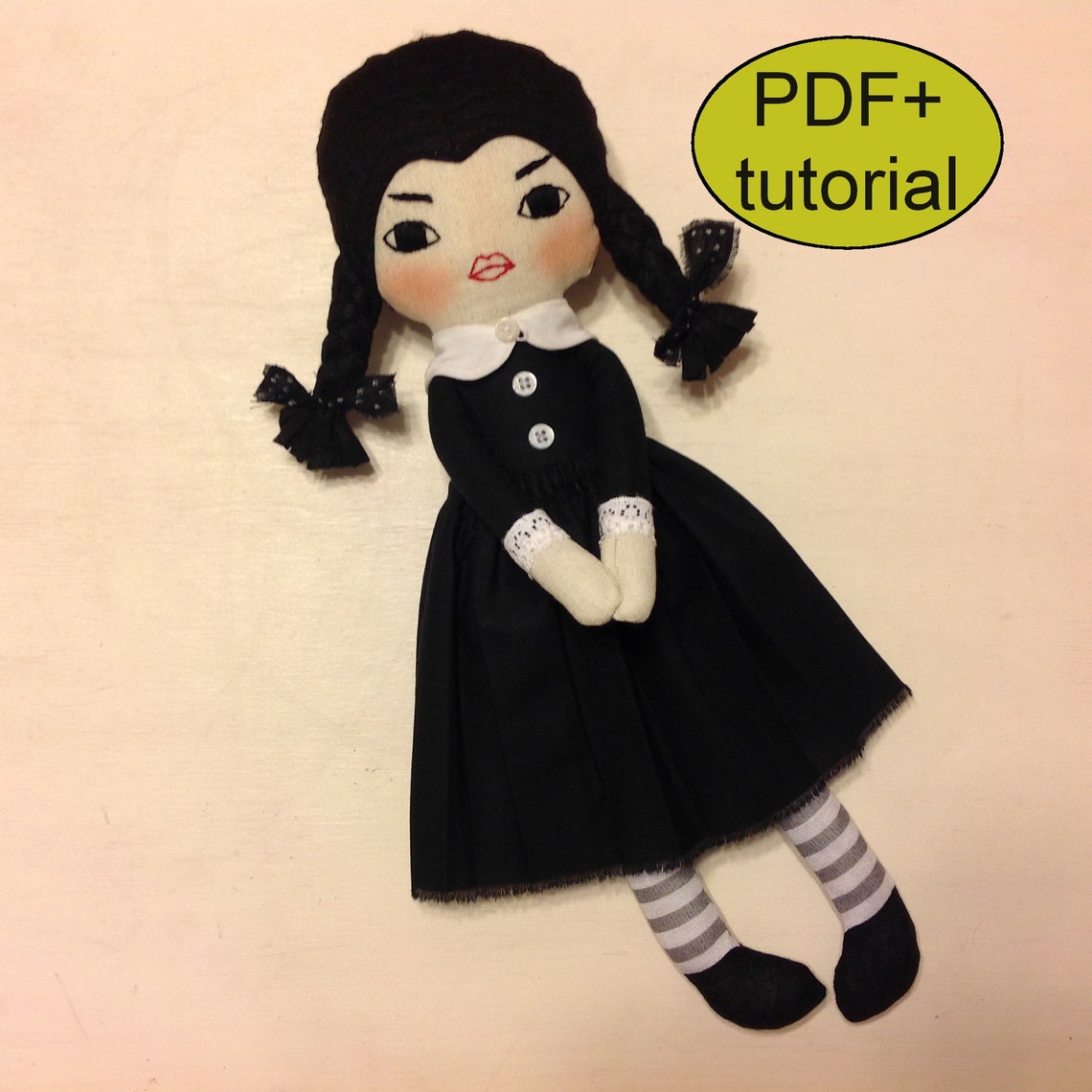 PDF Pattern and Tutorial of Wednesday Doll Cloth Doll Pattern - Etsy
