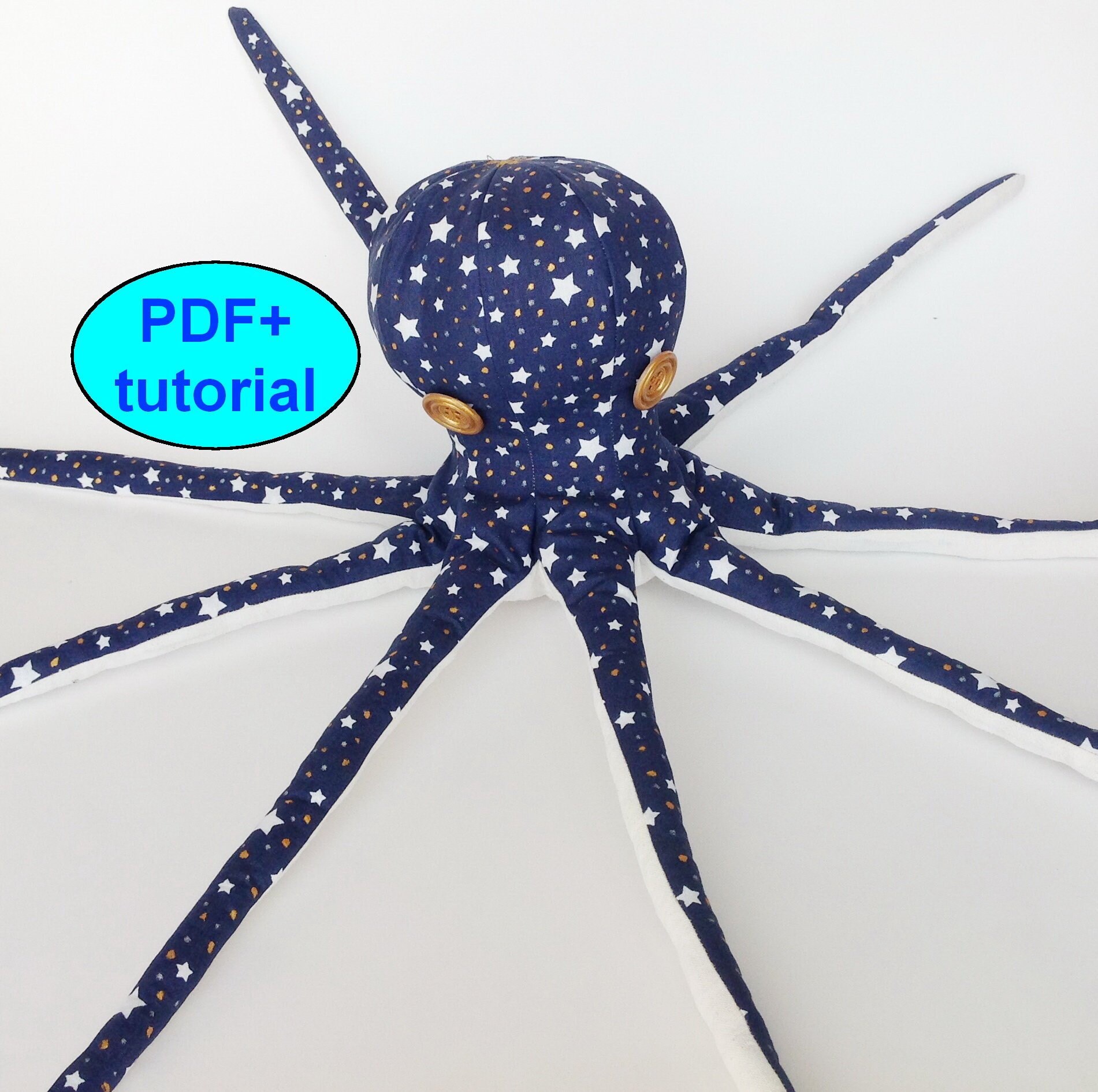 Octopus sewing pattern & tutorial PDF Octopus pattern Sea | Etsy