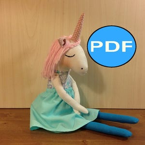 Unicorn Sewing Pattern & Tutorial PDF Stuffed Unicorn Pattern DIY ...
