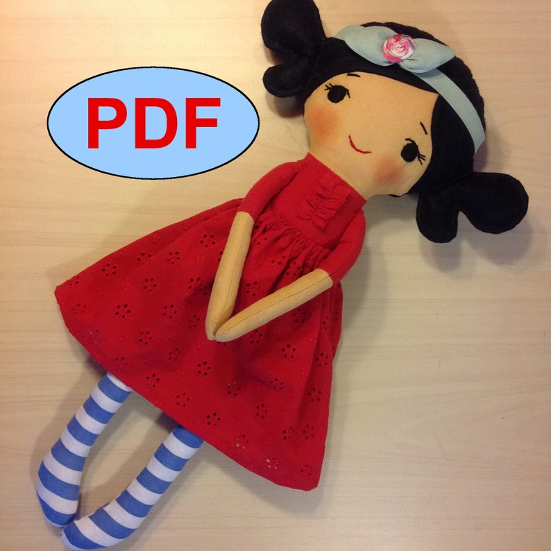 Rag Doll Sewing Pattern & Tutorial 18 Doll Pattern PDF - Etsy