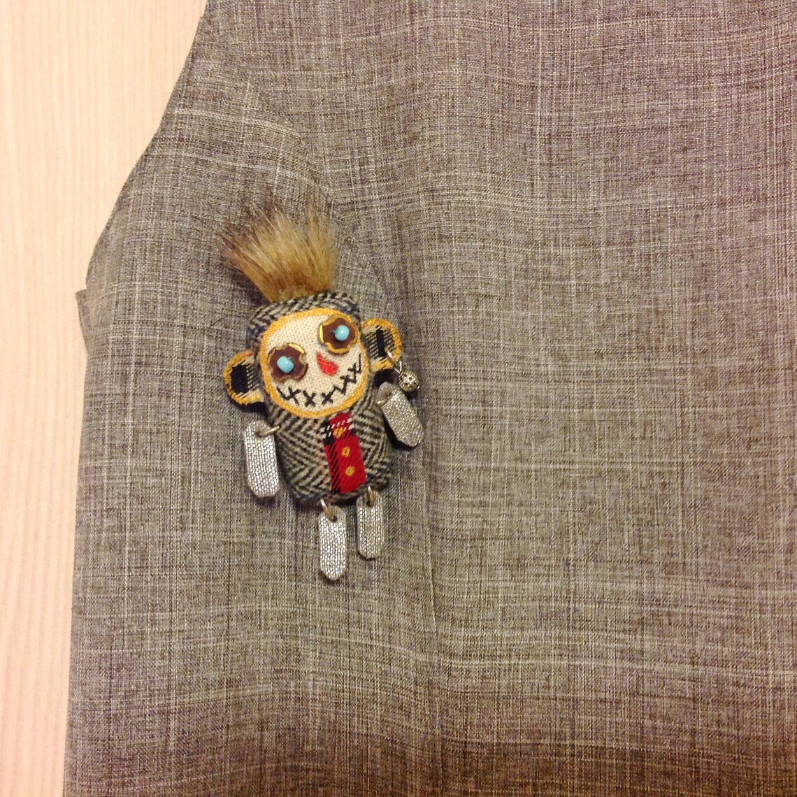 ART Doll Brooch Pin Handmade Scary Clown Monster Doll Creepy - Etsy