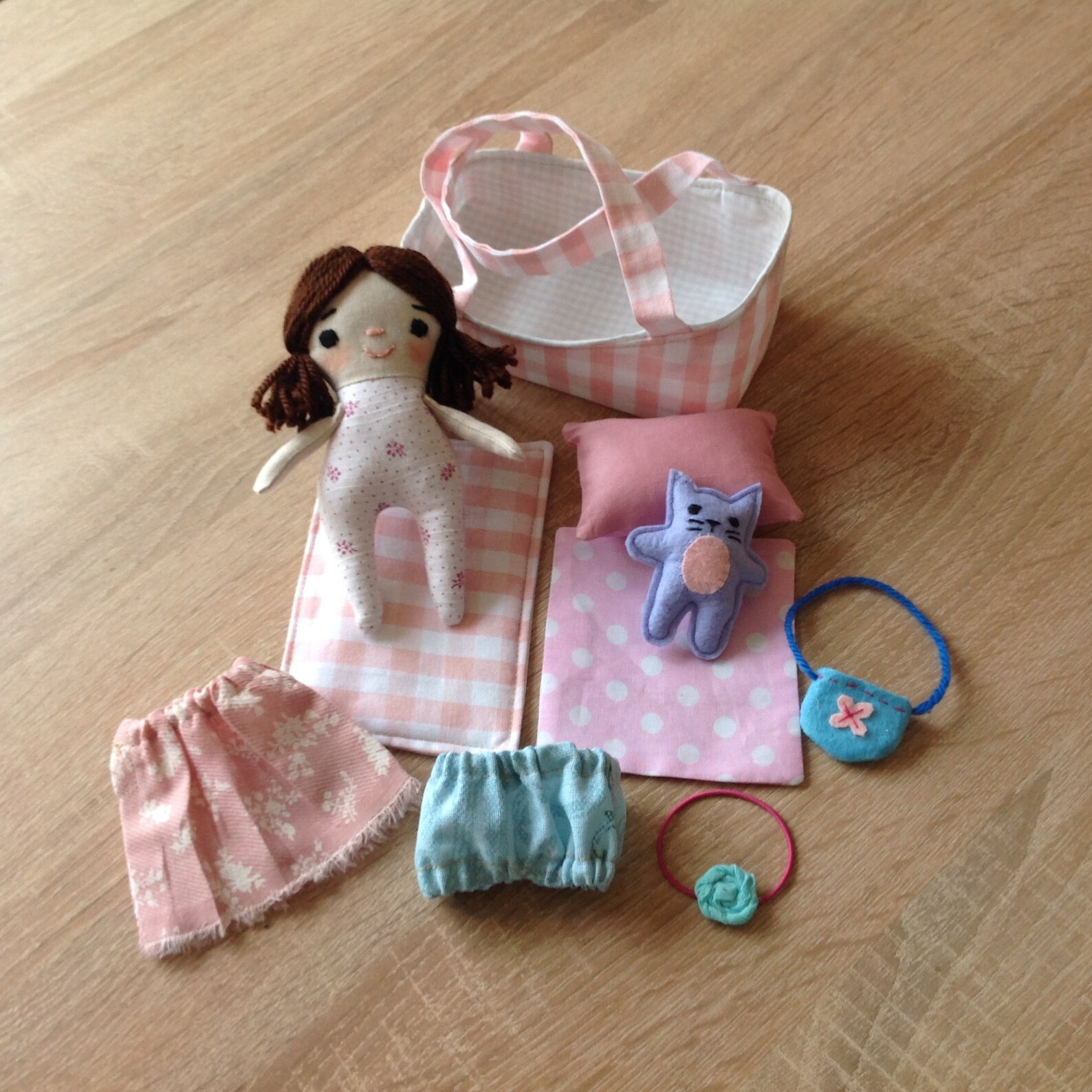 PDF Pattern Mini Doll With Clothes Basket With Bedding - Etsy