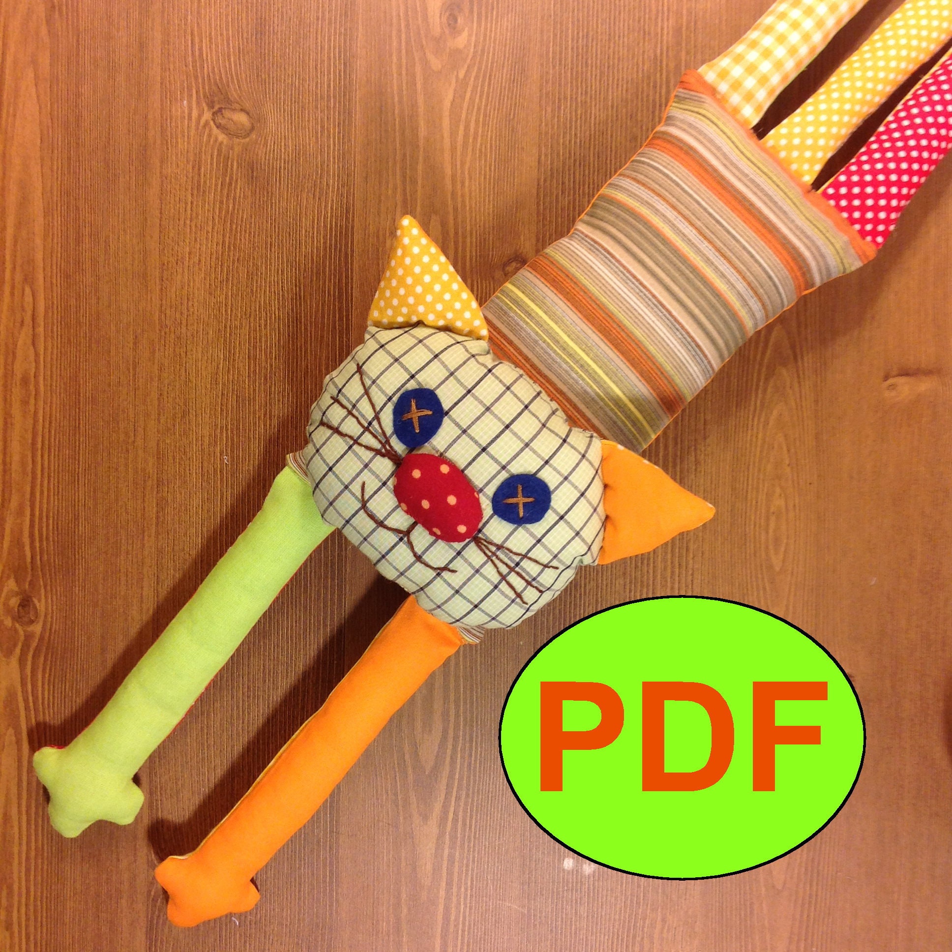 Cat Plush Pattern PDF Cat Sewing Pattern & Tutorial Cat Doll - Etsy UK