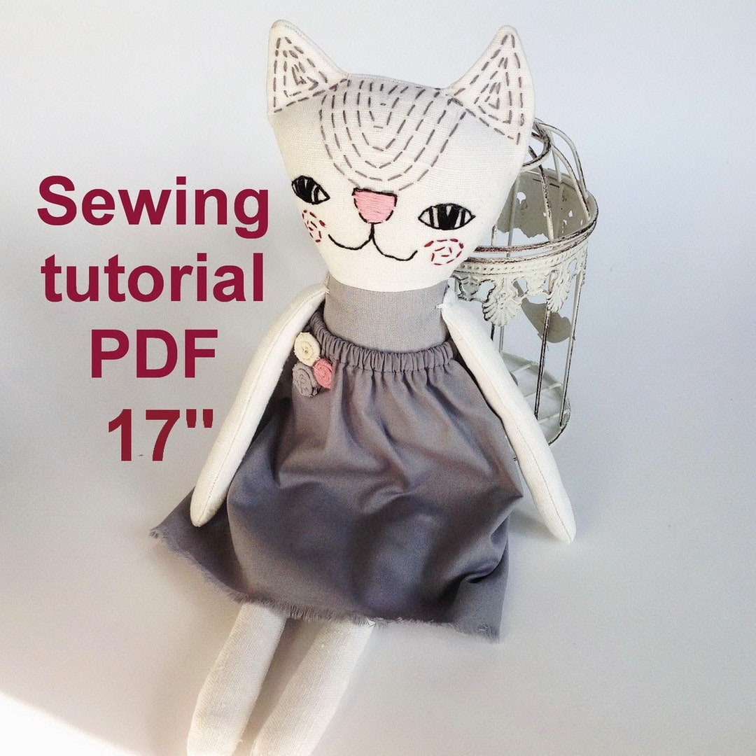 PDF Cat Sewing Pattern & Tutorial Stuffed Cat Pattern Cloth - Etsy