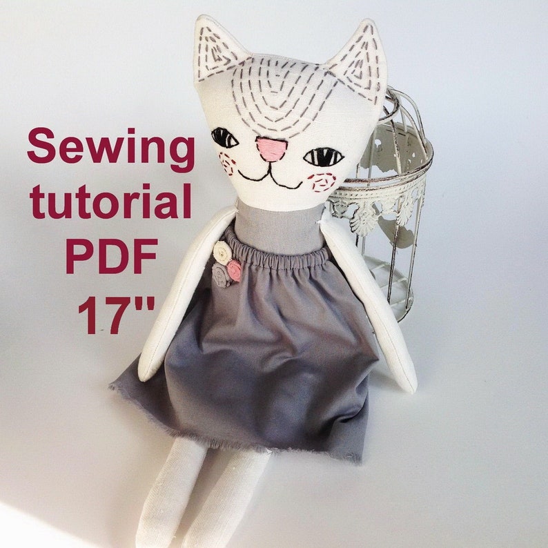PDF Cat Sewing Pattern & Tutorial Stuffed Cat Pattern Cloth - Etsy