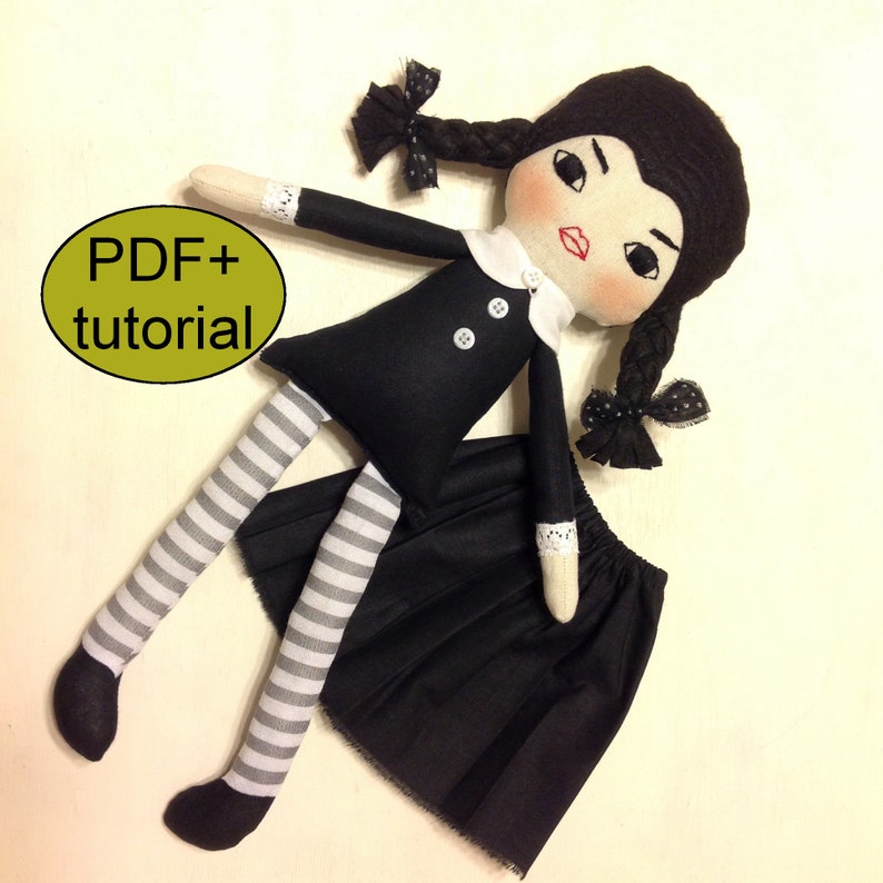 PDF Pattern and Tutorial of Wednesday Doll Cloth Doll Pattern - Etsy
