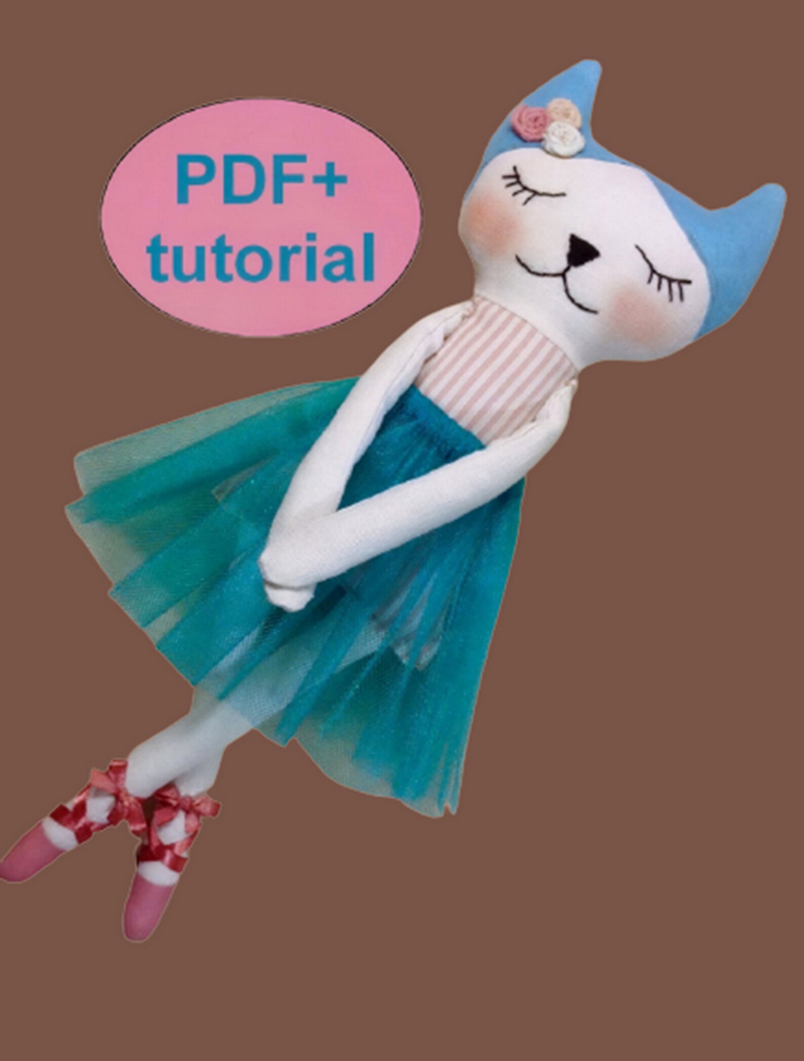 PDF Cat Sewing Pattern & Tutorial Stuffed Cat Pattern Cloth - Etsy