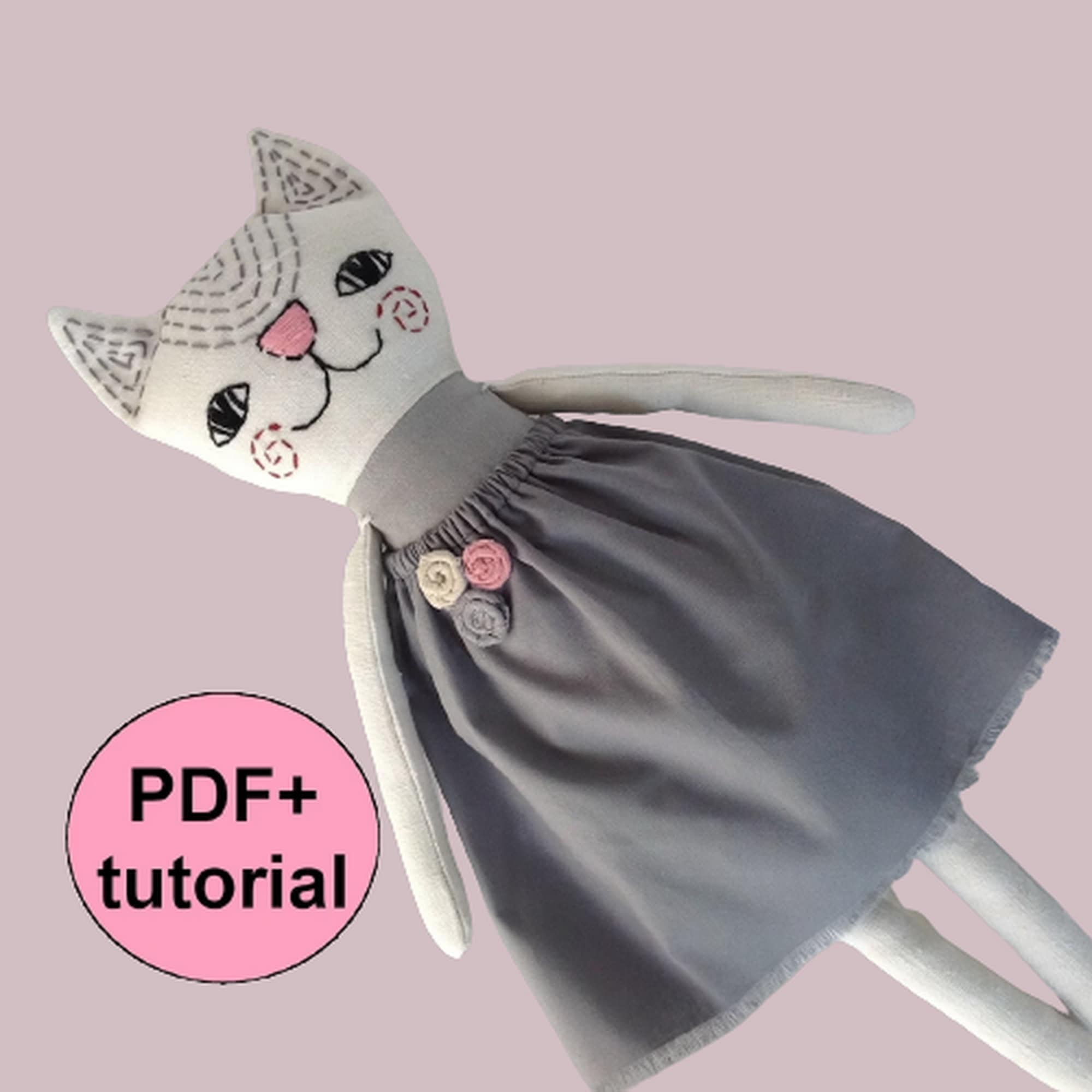 PDF Cat Sewing Pattern & Tutorial Stuffed Cat Pattern Cloth - Etsy