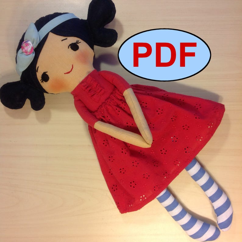 Rag Doll Sewing Pattern & Tutorial 18 Doll Pattern PDF - Etsy