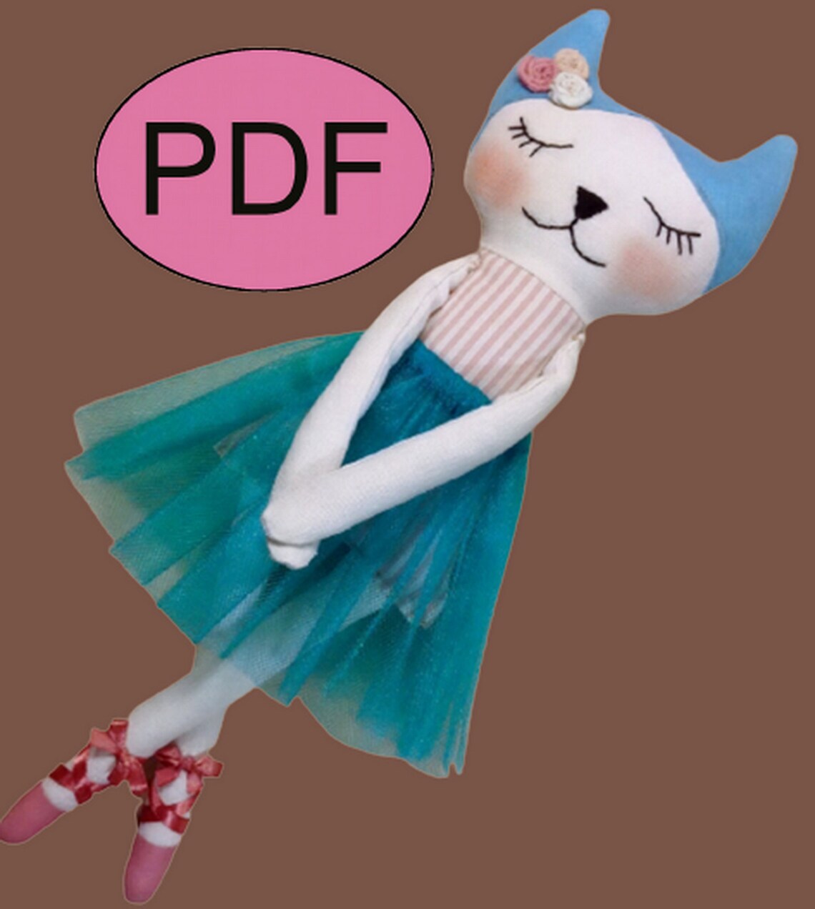 PDF Cat Sewing Pattern & Tutorial Stuffed Cat Pattern Cloth - Etsy