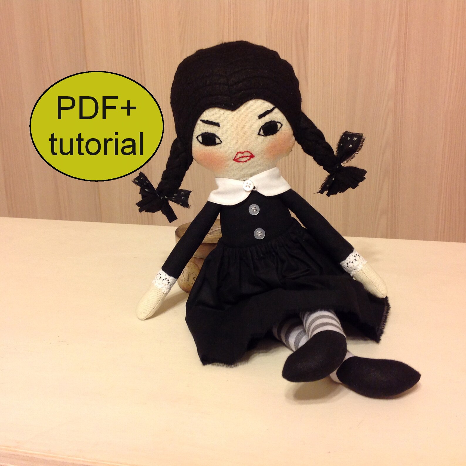 PDF Pattern and Tutorial of Wednesday Doll Cloth Doll Pattern - Etsy