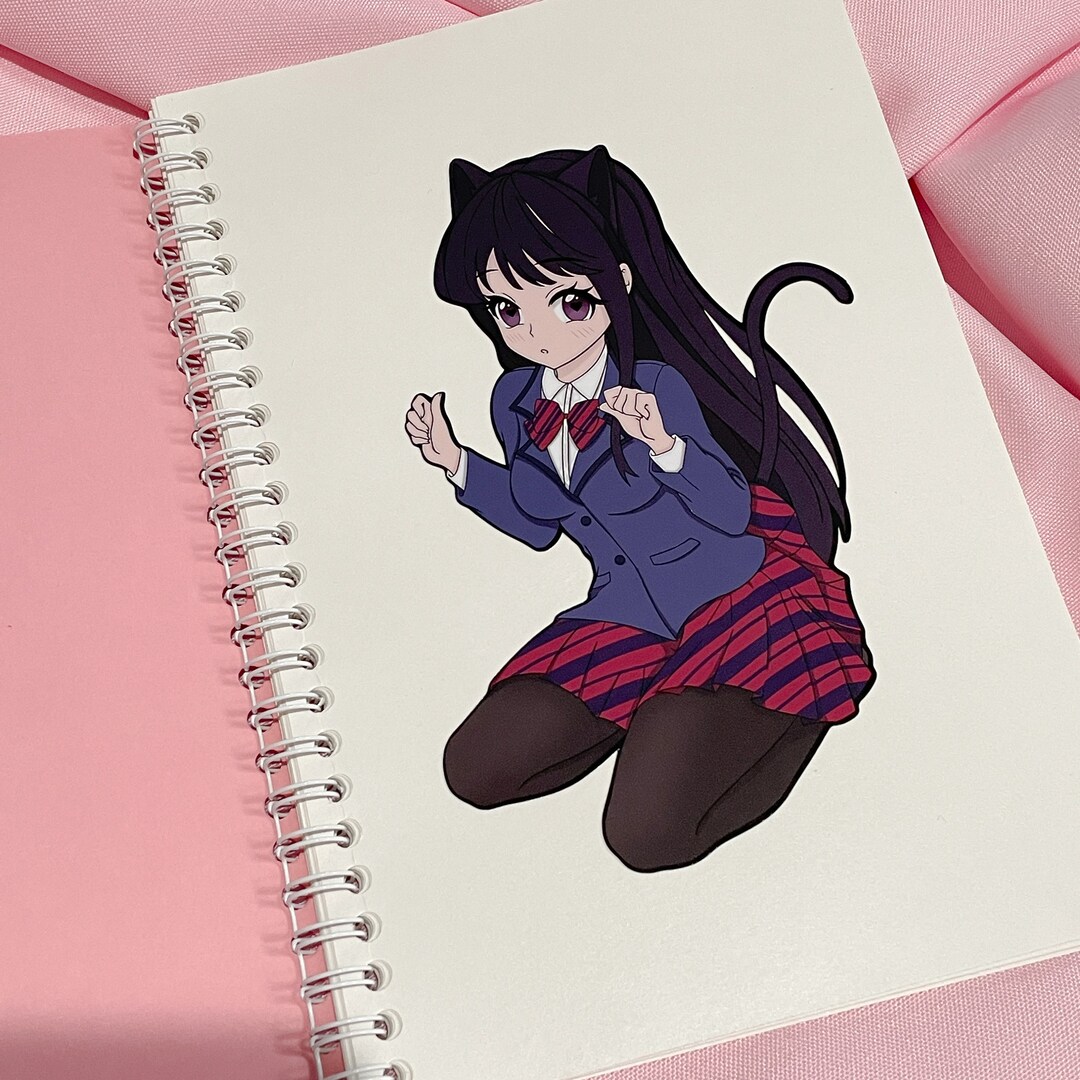 Komi Shy Cat Girl Sticker - Anime Vinyl Sticker - Car Sticker - Etsy