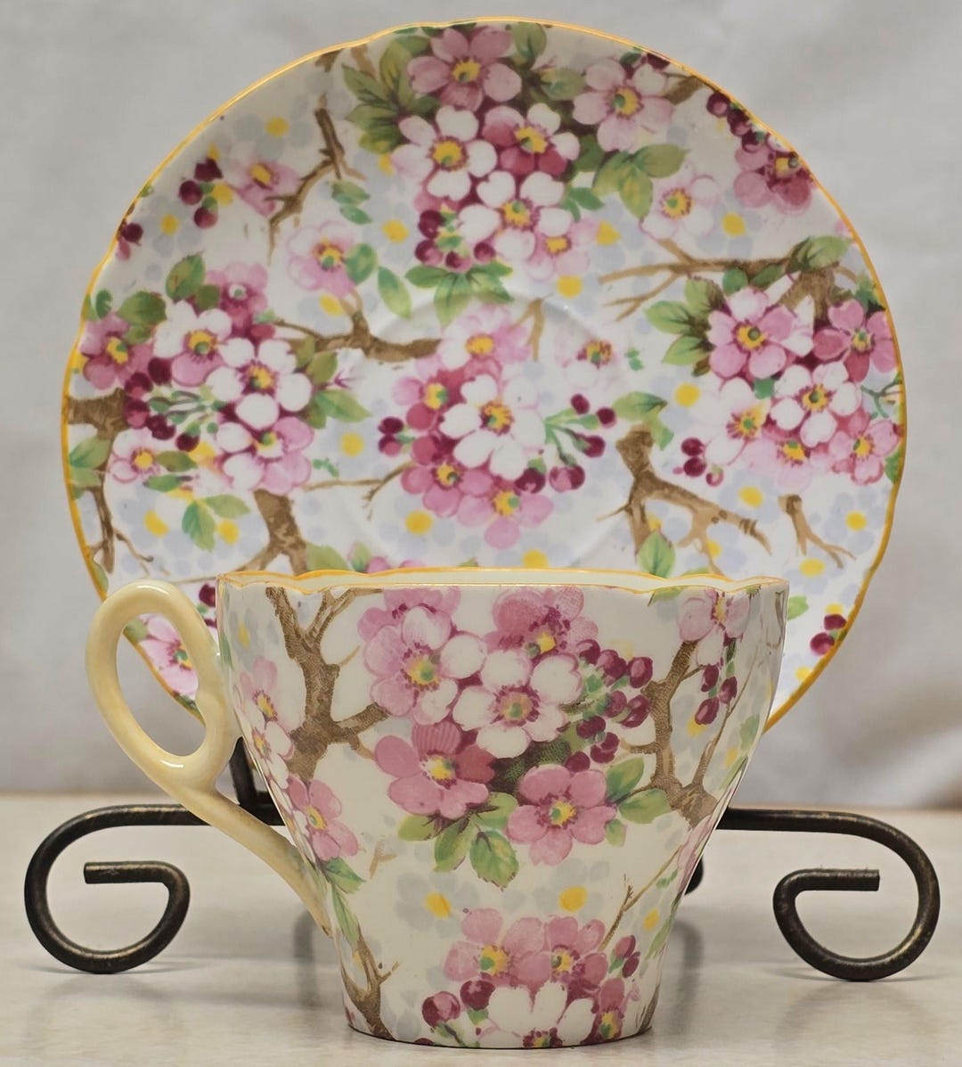 Vintage Shelley England Maytime Henley Style Demitasse China Flat Cup ...