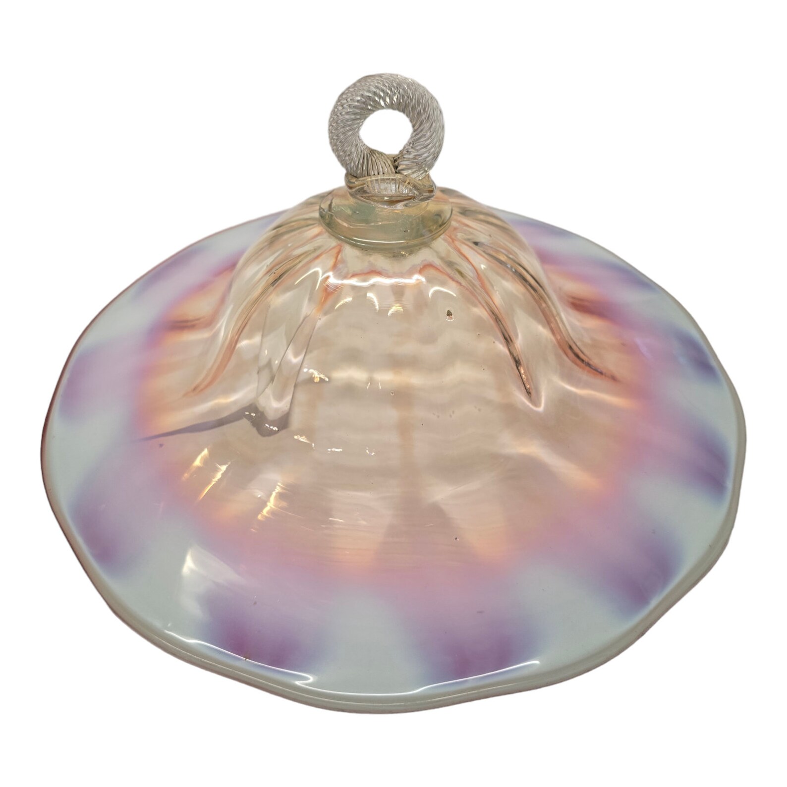 Large Antique Gas or Oil Lamp Smoke Bell 4 1/2" X 9 7/8" Pink & Clear ...