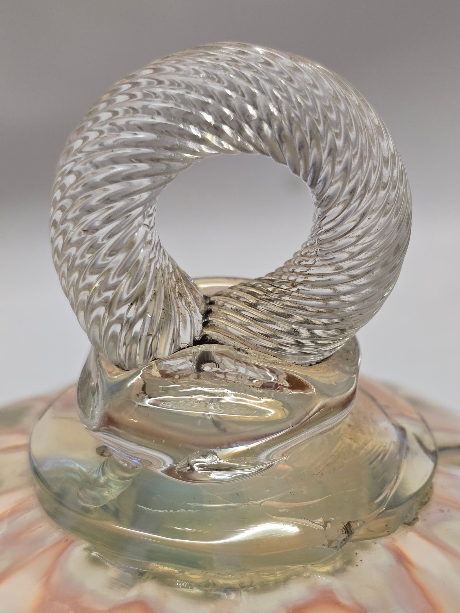 Large Antique Gas or Oil Lamp Smoke Bell 4 1/2" X 9 7/8" Pink & Clear ...