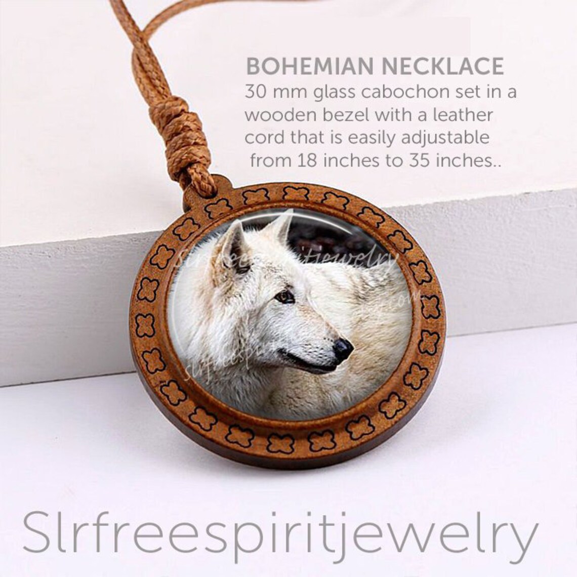 White Wolf Spirit Animal Necklace Nature Jewelry Wisdom | Etsy