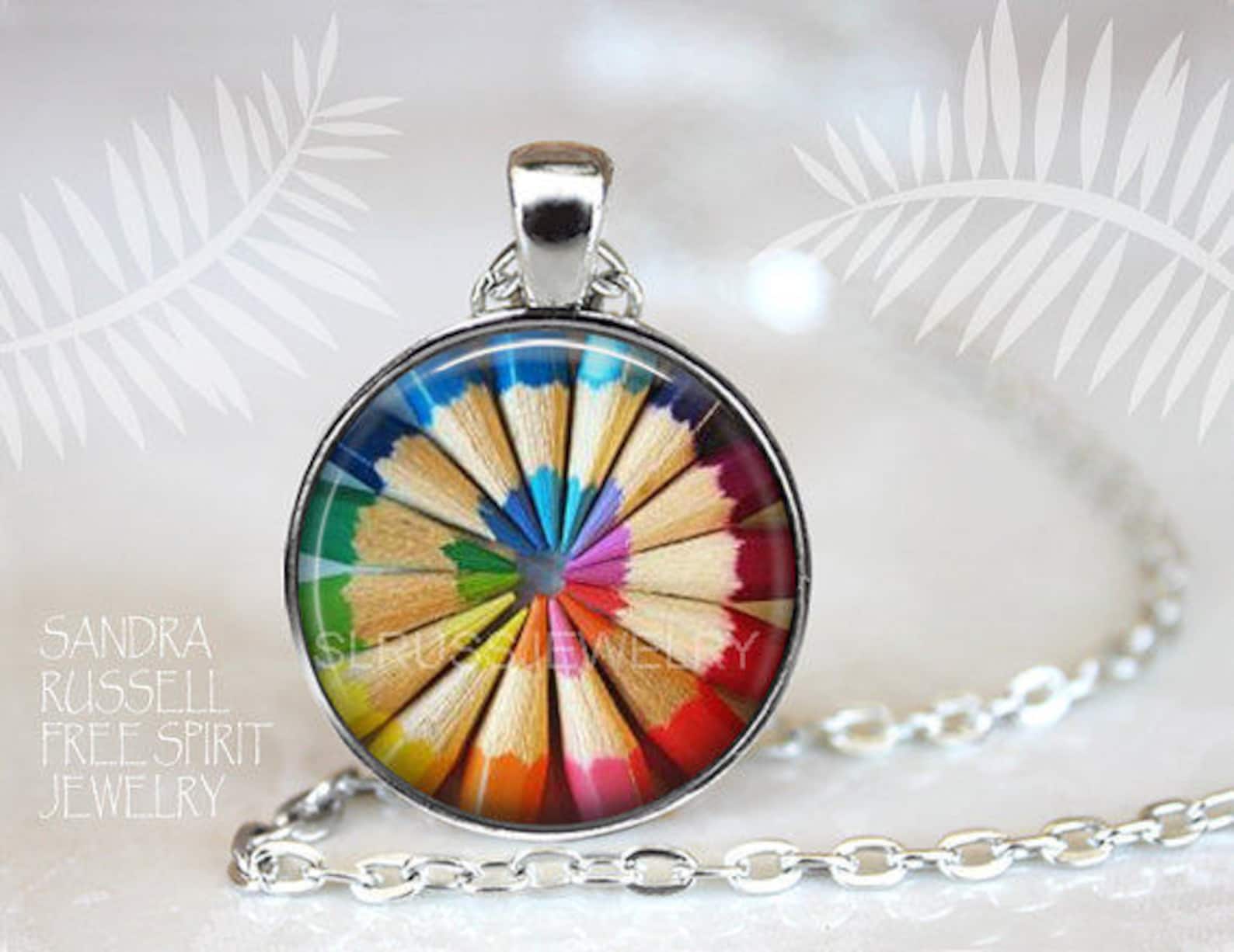 Color Pencil Earrings, Rainbow Colors, Color Pencil Necklace, Earring ...