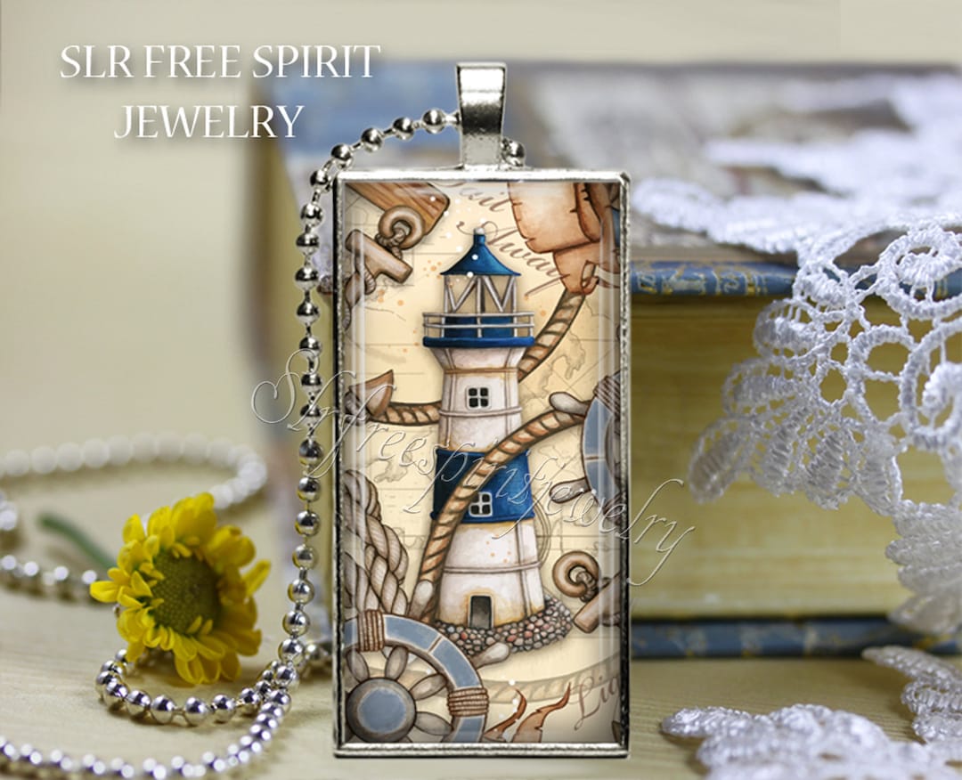 Lighthouse Necklace, Nautical Jewelry, Ocean Theme Jewelry, Lighthouses ...