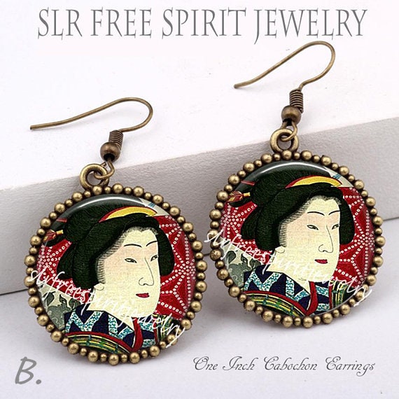 Geisha Earrings Asian Beauty Art Jewelry Kimono Oriental - Etsy